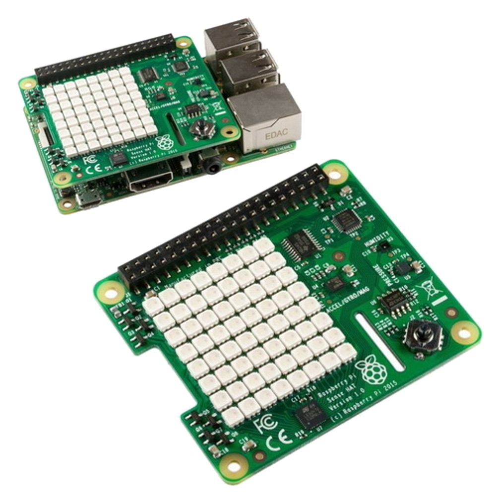 Плата ввода/вывода Raspberry Pi Raspberry Pi Sense Hat Retail, 8x8 RGB ...